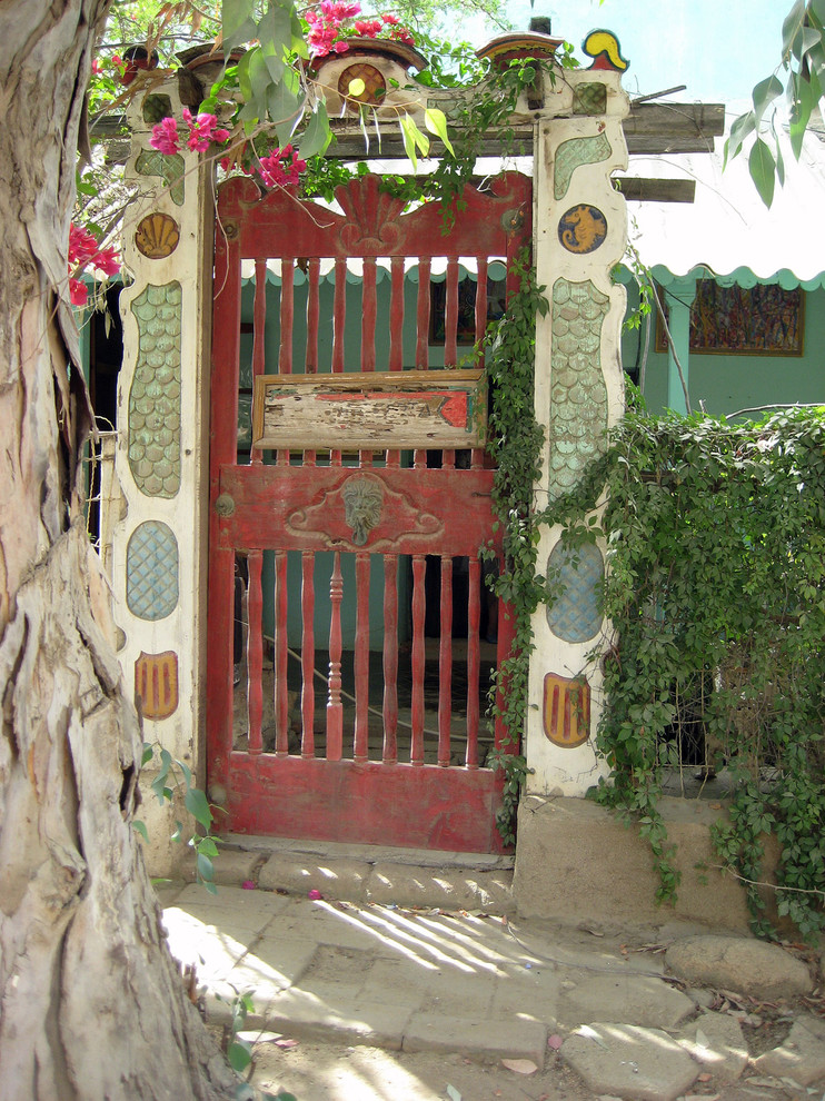 Rustic Red Garden Gate - Mediterranean - Entry - Mexico City - by ...