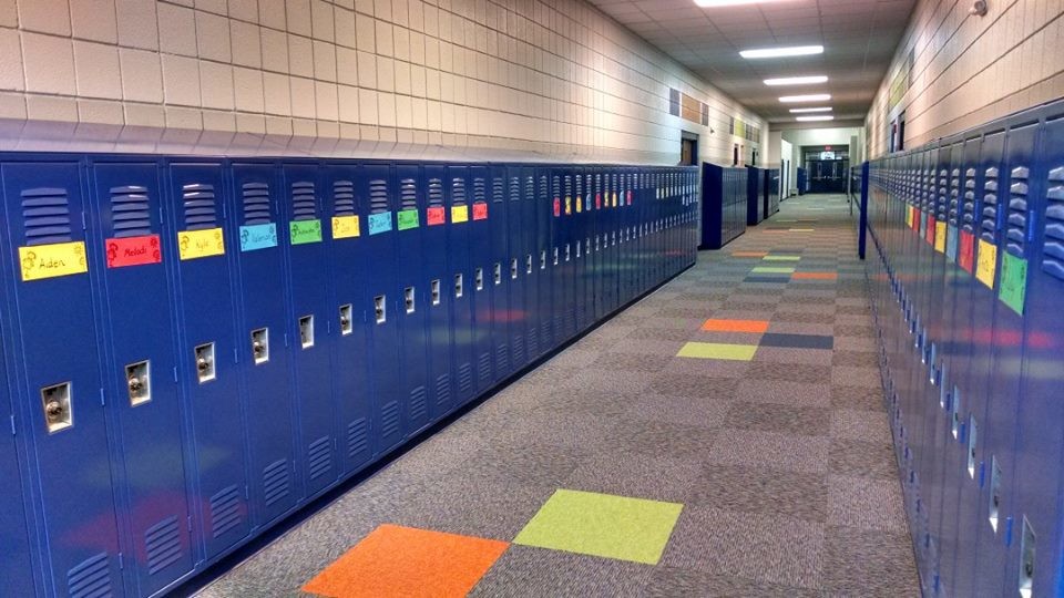 Middle School Hallway Lockers