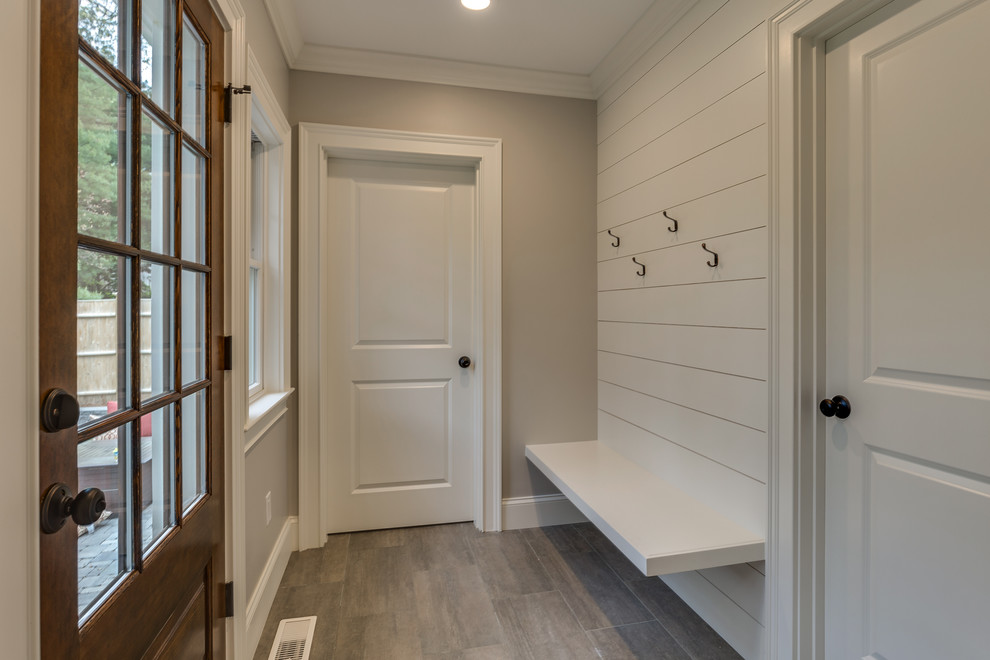 Side Entrance Colonial - Traditional - Entry - Boston - by Hawthorn ...