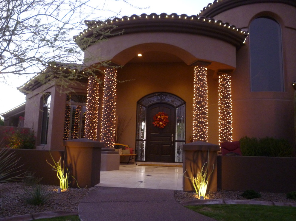 Slipper Plants at Front Entry Columns - Contemporary - Entry - Phoenix ...