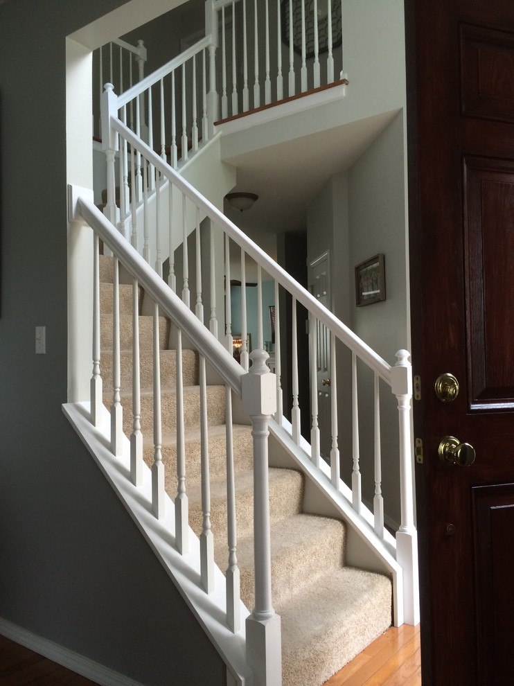 Smith's Stair Railing Stain-to-Paint - Entry - St Louis - by User | Houzz