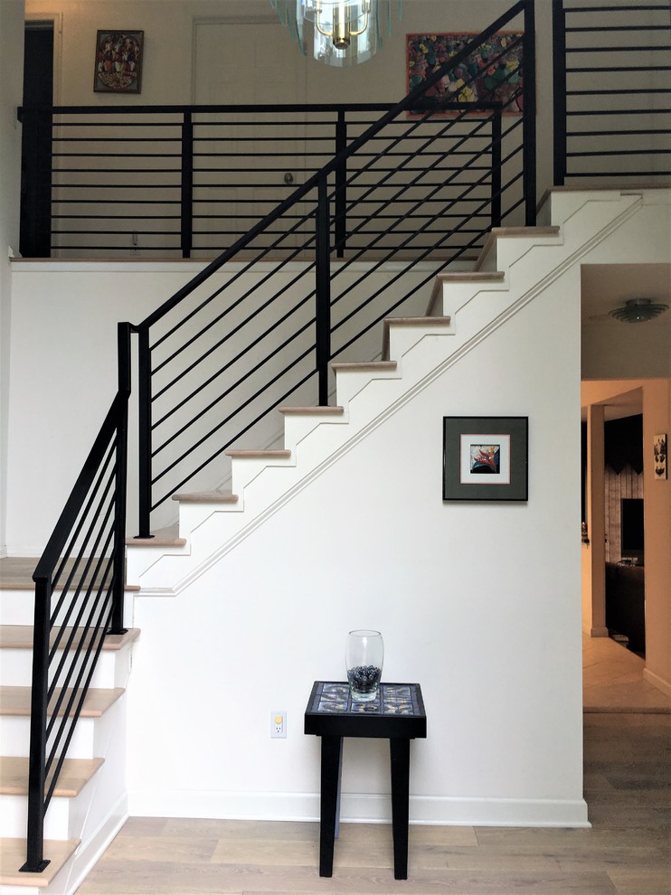 Stephanie - horizontal steel railing - Contemporary - Entry ...
