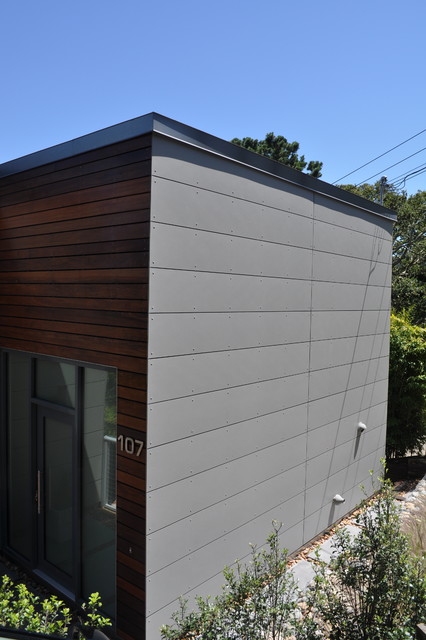Swisspearl and Ipe Rainscreen Siding - Modern - Entrance - San ...