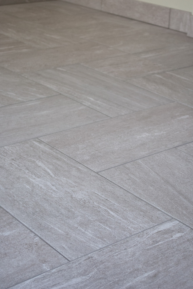 Tile Entry Way / Foyer/ Minimal Tile Design/ Herring Bone Tile Pattern ...