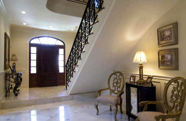 Traditional Entry Hall with Soaring Stair - Traditional - Entry ...