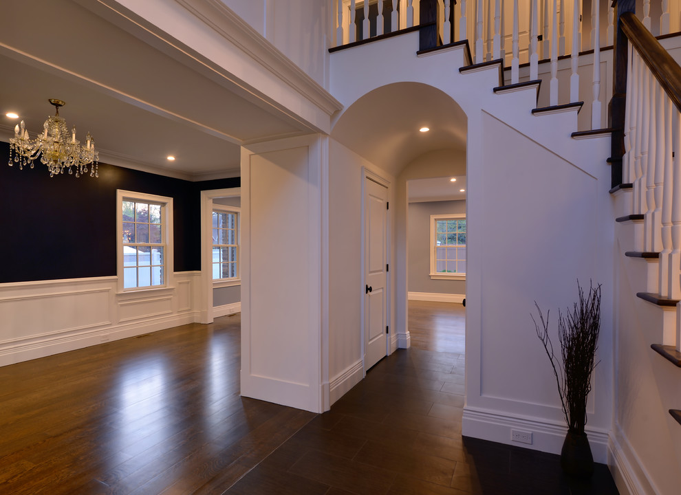 Transitional brick house - Transitional - Entry - New York - by ...