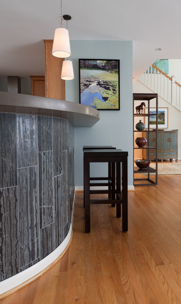 Transitional Spaces-Custom Built curved bar - Transitional - Entry - DC ...