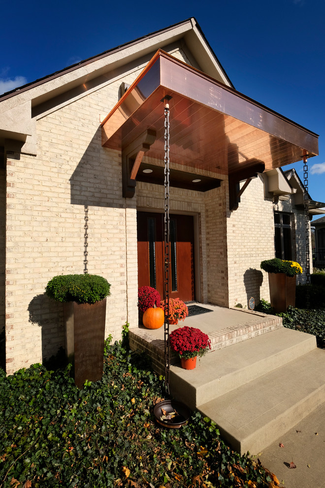 Unique copper entry roof - Contemporary - Entry - Indianapolis - by ...