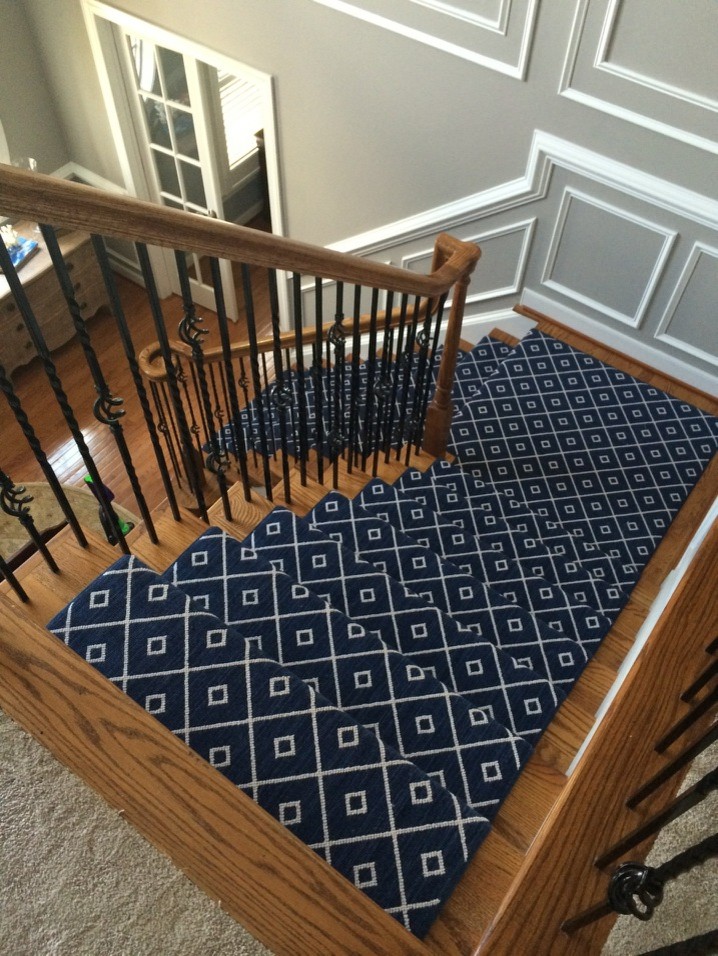 Updated foyer stairway ! from drab to FABULOUS ! - Transitional ...