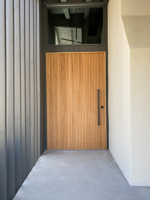 Vertical-slatted front door - Contemporary - Entry - Los Angeles - by ...