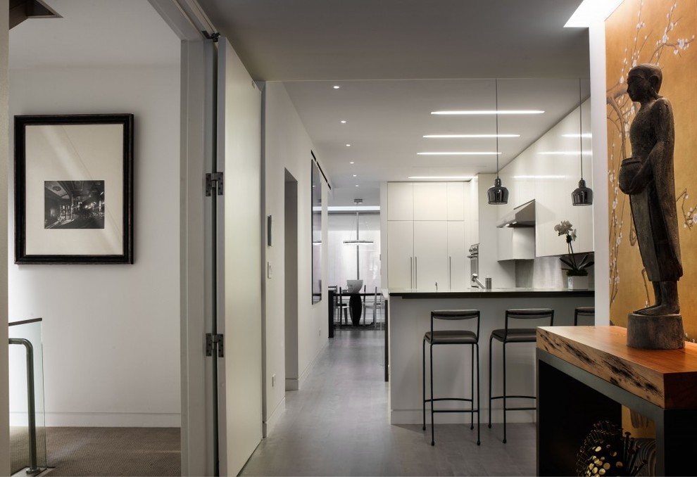 Waterfall Mansion - Contemporary - Entry - New York - by West | Wood ...