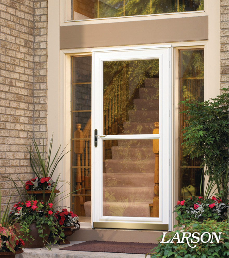 White Screen Door with Screen Away® - Transitional - Entry ...