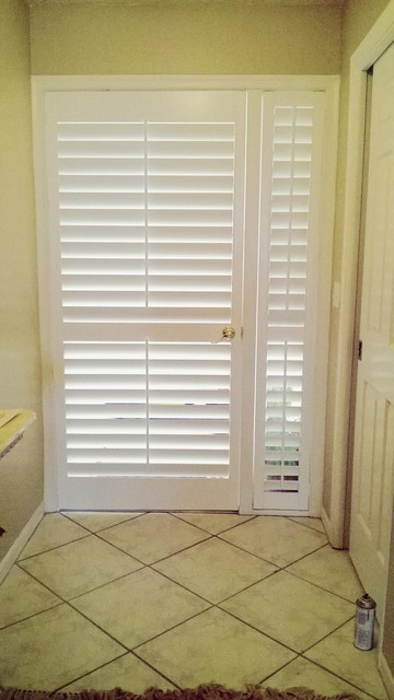 windows treatment ideas for living room - Modern - Entry - Miami - by Plantation Shutters of ...