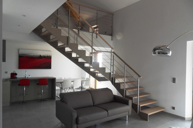 Escalier bois et métal FERRO - Contemporary - Staircase - Nice - by ...