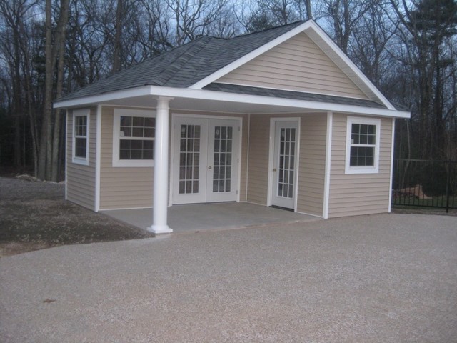 16x20 Custom Built Hip Roof Poolhouse - Di transizione - Facciata ...