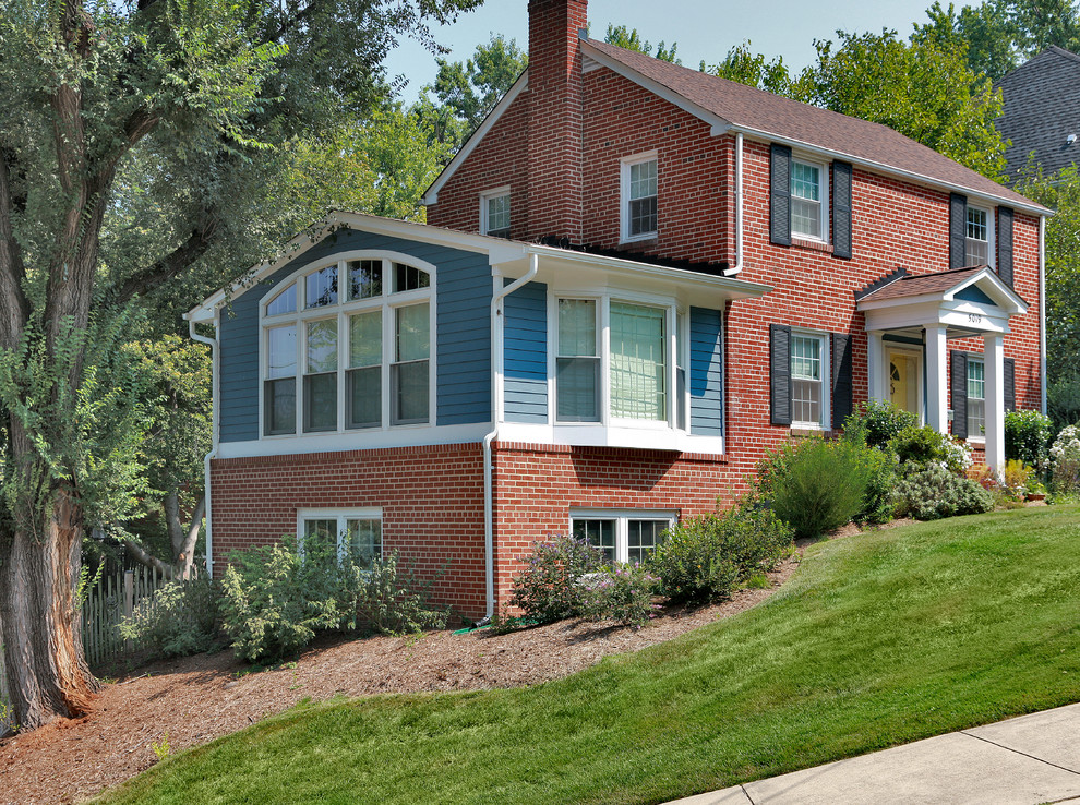 Addition on a hill - Traditional - Exterior - DC Metro - by Merrill ...