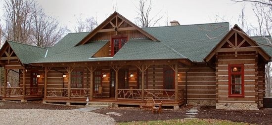 Adirondack Style Log House - Rustic - Exterior - Cleveland - by Carter ...
