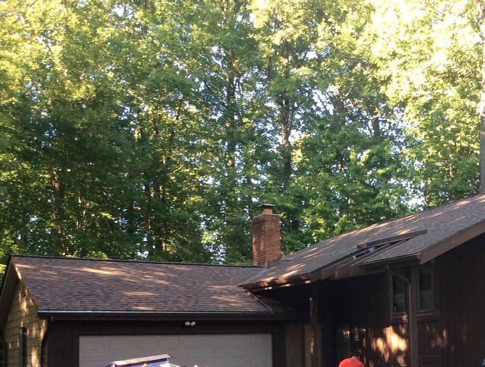 After Landmark Pro Heather Blend Royal Brown Gutters and Spouts Shur ...