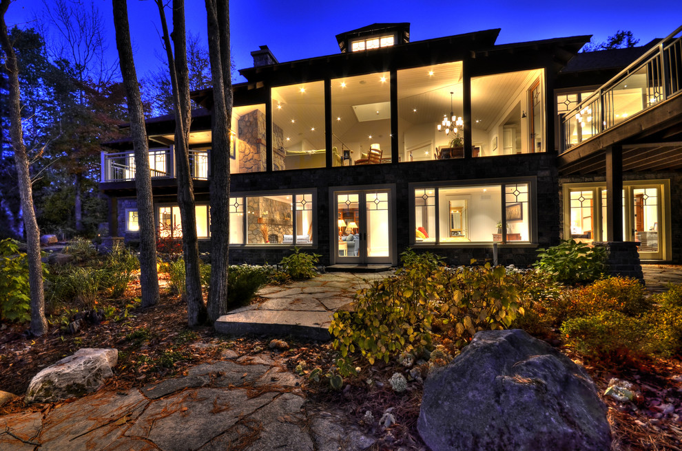 All lite up - Rustic - Exterior - Toronto - by Propeller Fine Homes | Houzz