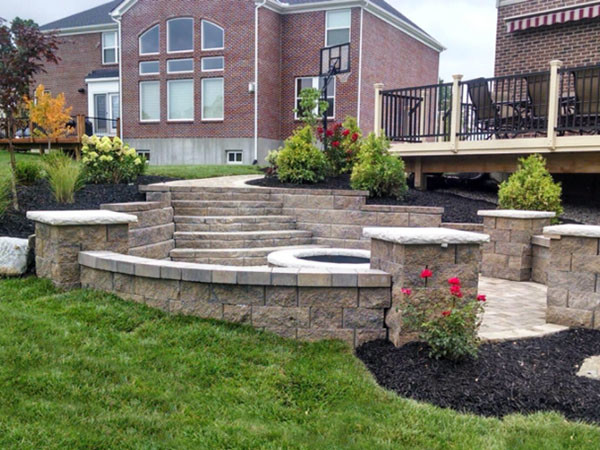 Allan Block Retaining Walls and Patio - Traditional - Exterior ...