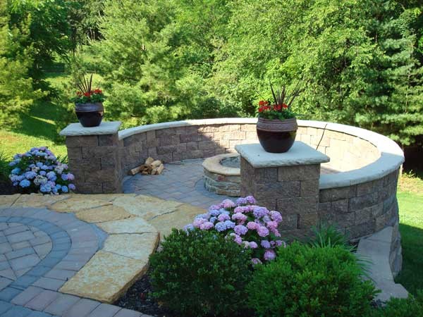 Allan Block Retaining Walls and Patio - Traditional - House Exterior ...