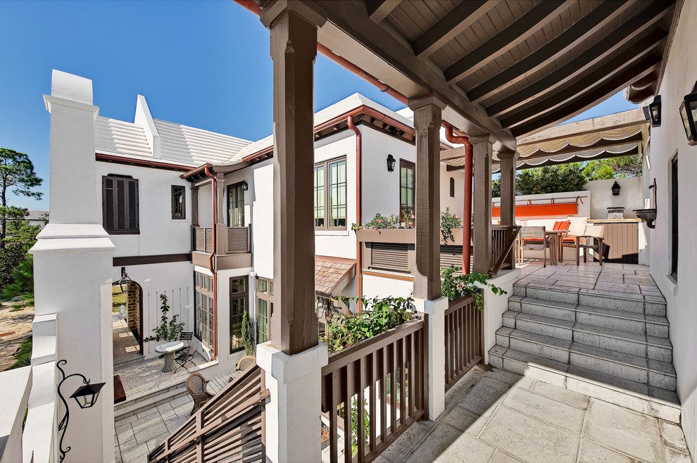 Alys Beach Courtyard House: Inside Out - Mediterranean - Exterior ...