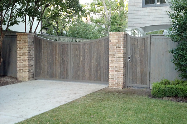 Antique Wood Gate with Columns - Traditional - Exterior - Houston - by ...