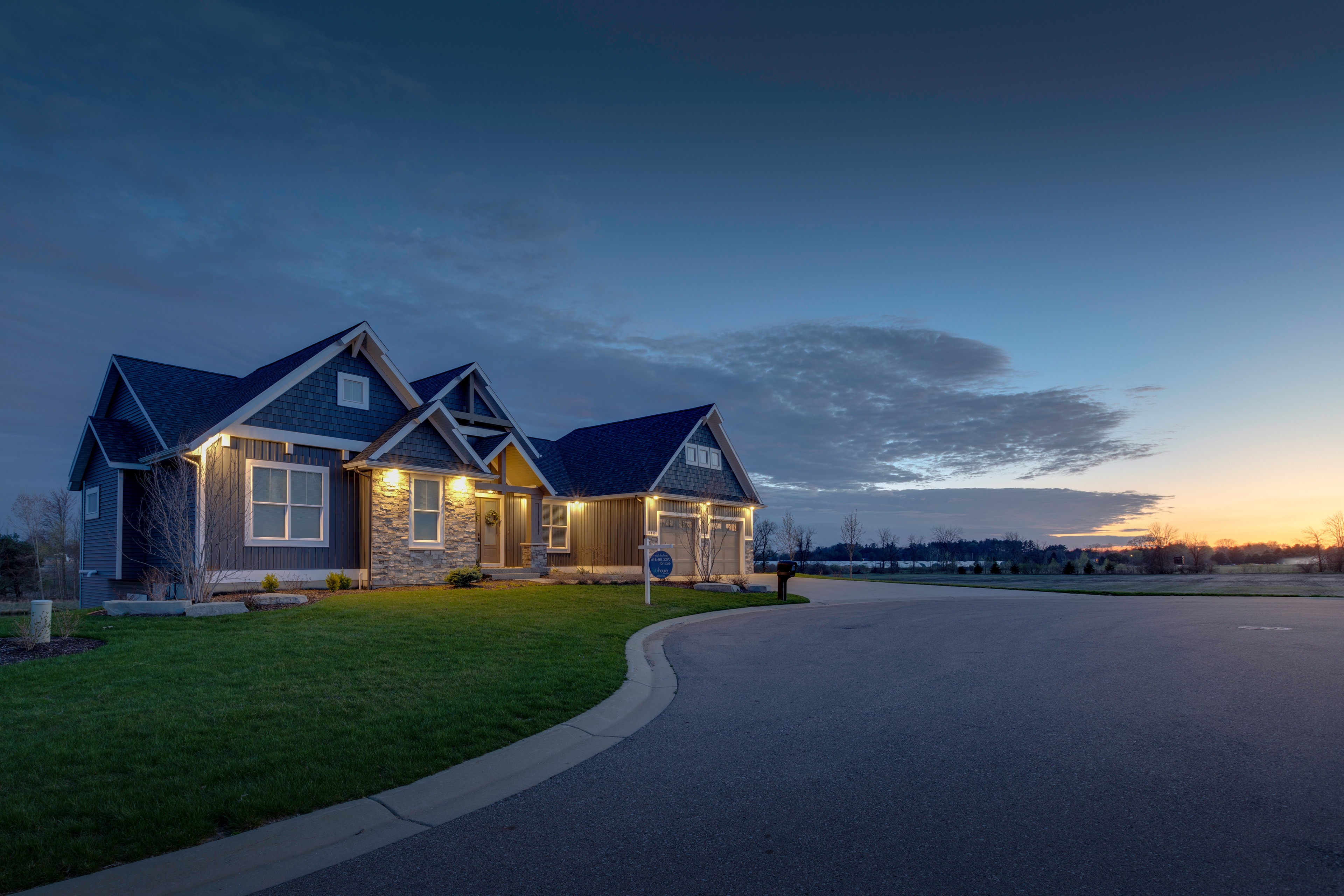 Purple Blue House Exterior