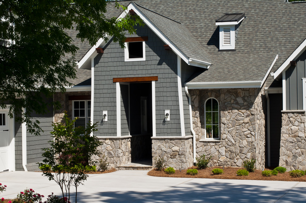 Modern Craftsman Home Exterior Stone