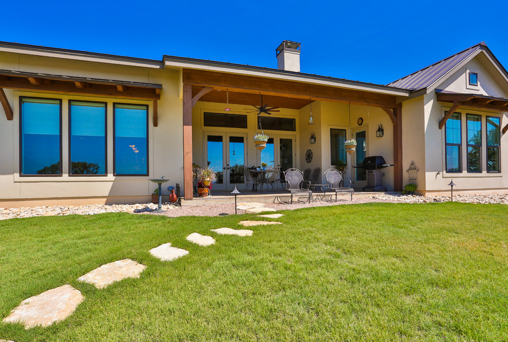 Back Exterior - Hill Country Stone Ranch Home - Traditional - Exterior ...