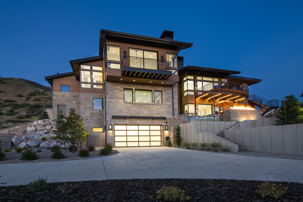Back view, Garage - Contemporary - Exterior - Salt Lake City - by THINK ...