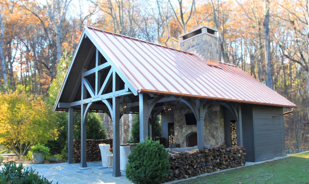 Baldcypress Timber Frame Pavilion with Stunning Copper Roof in Alabama ...