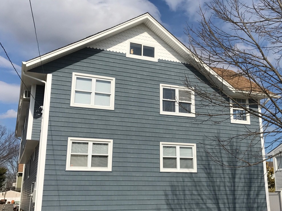 Baldwin Siding - Harbor Blue Shakes with Dutch Lap Sides and White ...