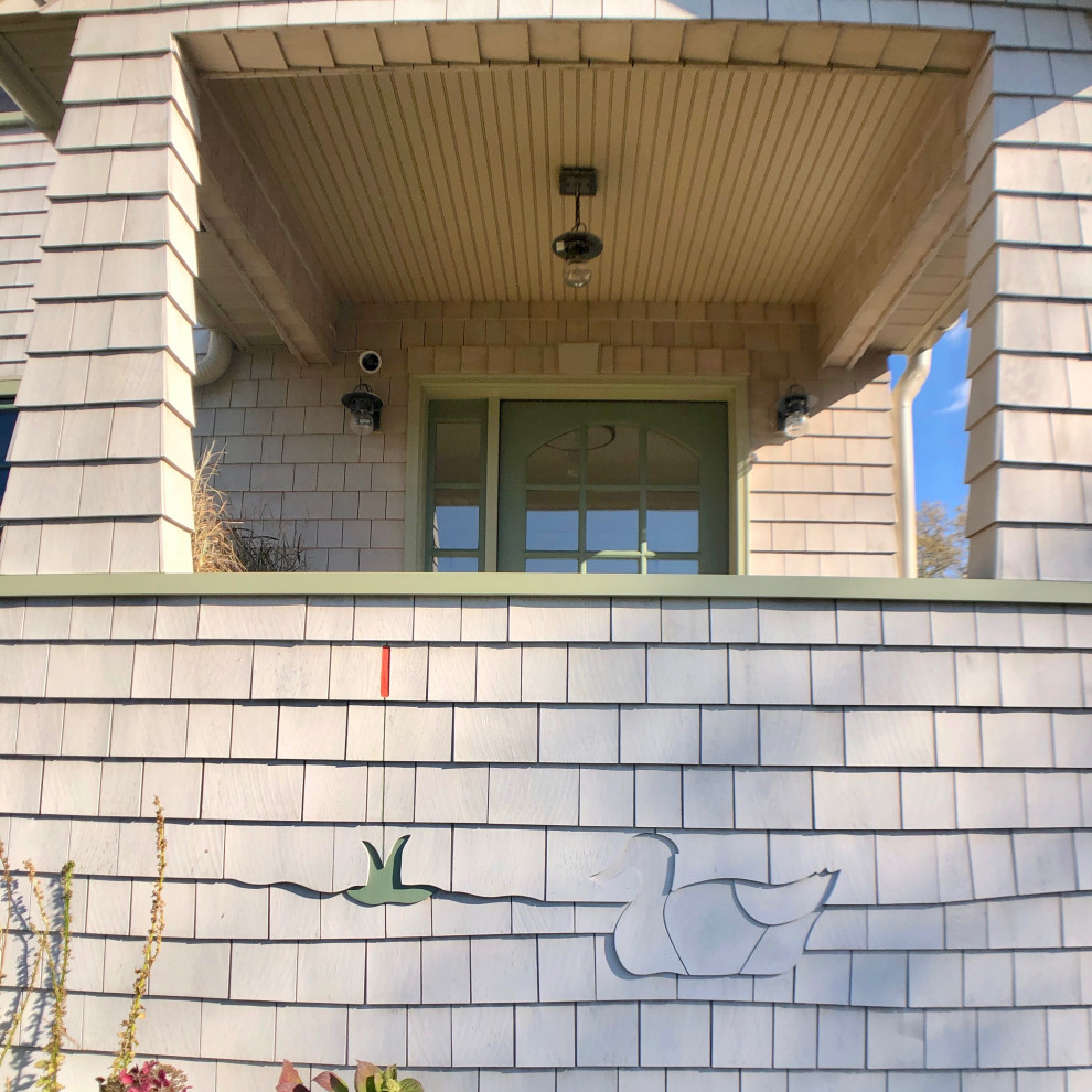 Beach House Exterior Cedar Shake Design Detail - Transitional ...