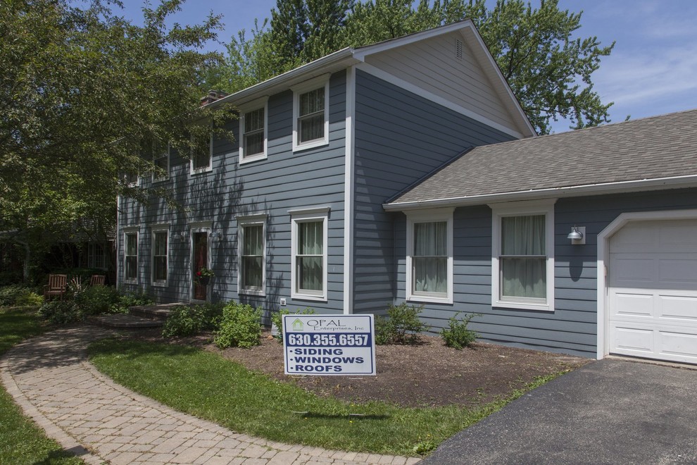 Beautiful Boothbay Blue James Hardie siding installed in Wheaton ...