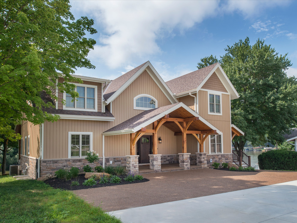 Beautiful lakefront Timber Frame - Rustic - Exterior - Cleveland - by ...