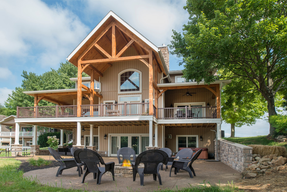 Beautiful lakefront Timber Frame - Rustic - Exterior - Cleveland - by ...
