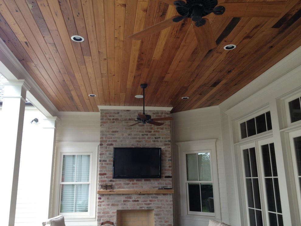 Beautiful stained T&G wood ceiling - Traditional - Exterior - New ...