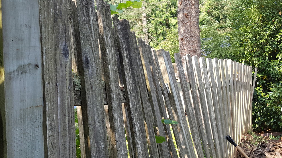 Before - our 30-year-old fence doing the wave - Transitional - Exterior ...