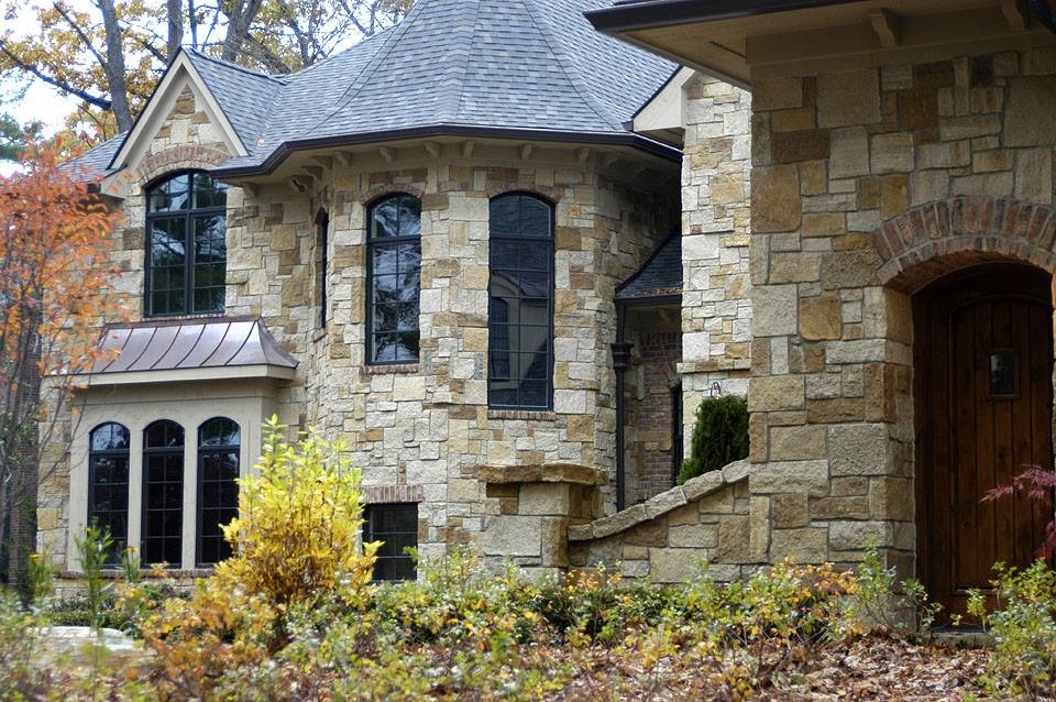 Belvedere Natural Thin Stone Veneer Exterior Home - Rustic - Exterior ...