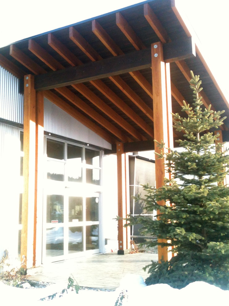 Big Steel Box Entrance - Modern - Exterior - Vancouver - by BC Log ...