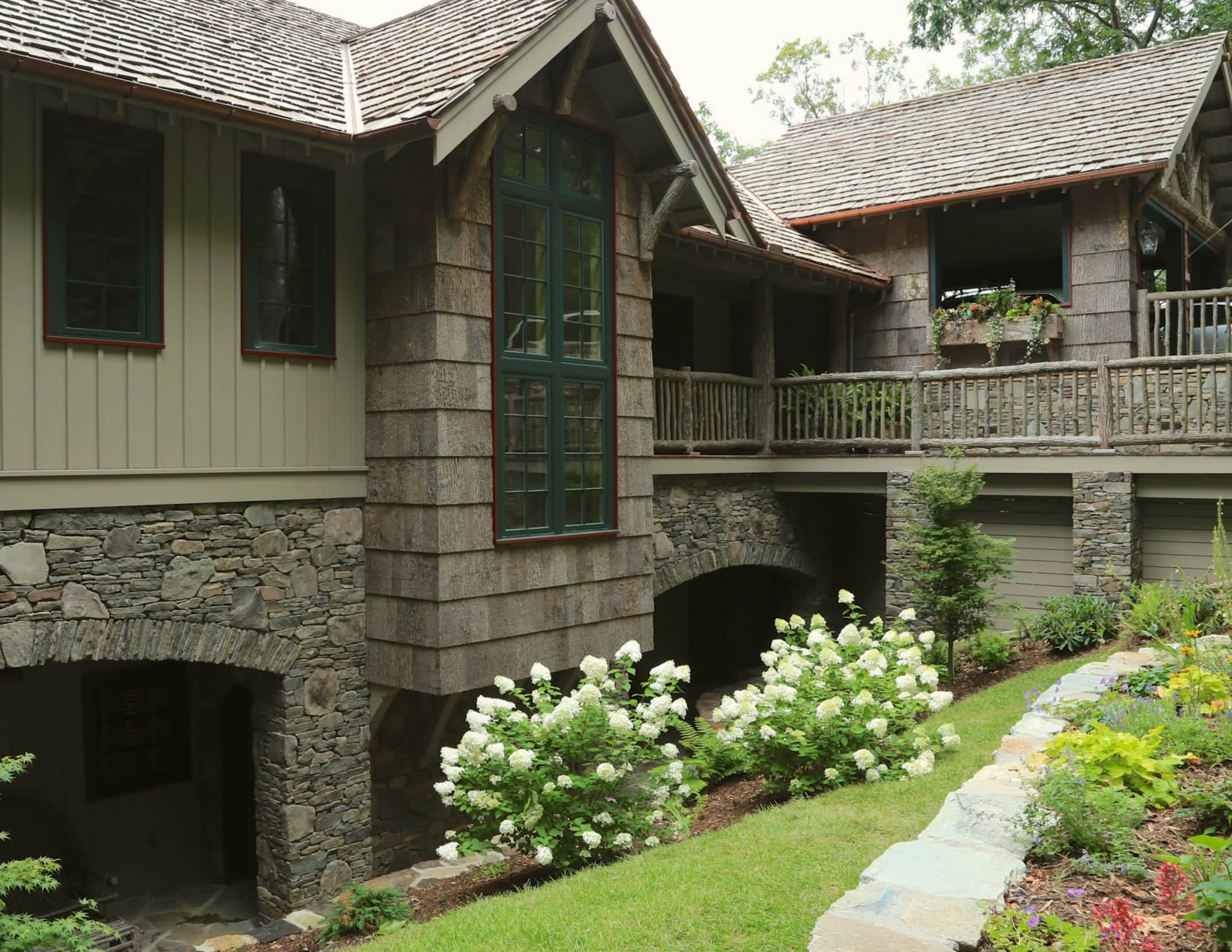 Cypress Siding Green Craftsman Home