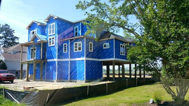 Blueskin underlayment on a new construction - Coastal - House Exterior ...