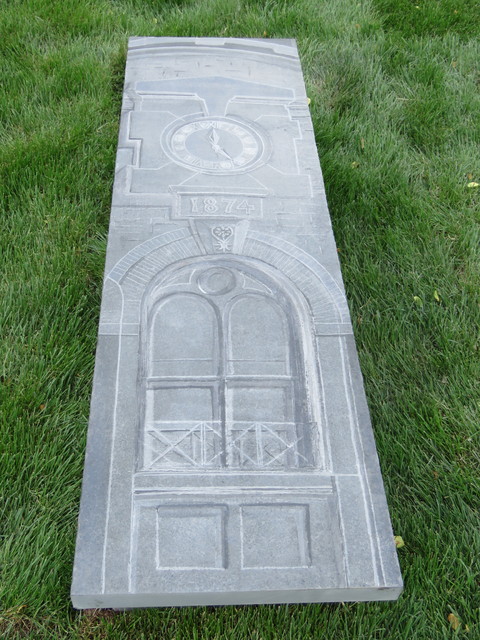 Bluestone Bench Garden Feature: Lenapi Hall Clock: Stone carving and ...