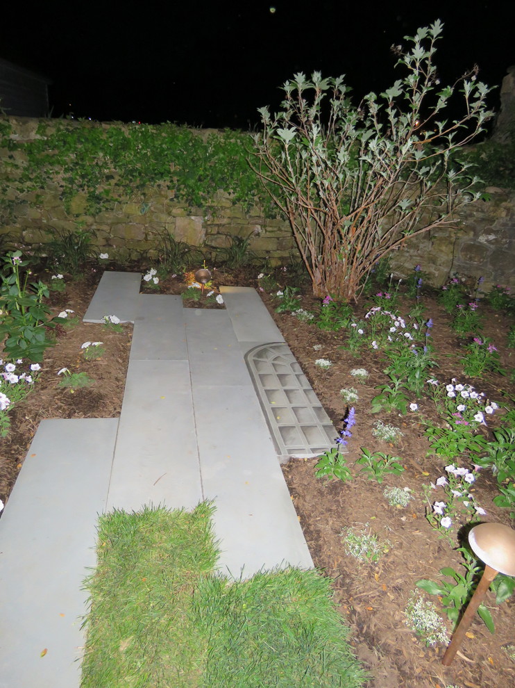 Bluestone Paver- "Thru The Window" at night - Midcentury - Exterior ...