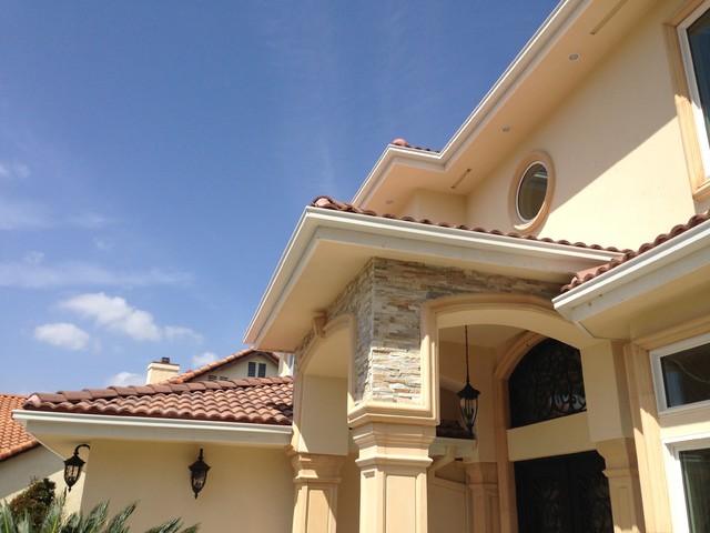 Box Gutters on Custom Home with Tile Roof, Walnut California ...