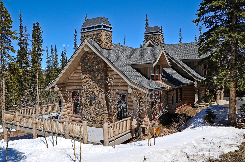 Breckenridge Highlands Milled Log Home - Rustic - Exterior - Denver ...