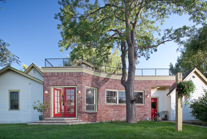 Brick Addition with Rooftop Terrace - Country - House Exterior - Denver ...