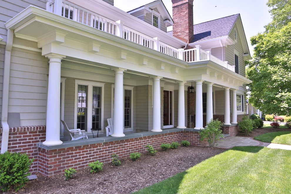 Brick and Bluestone Front Porch - Traditional - Exterior - Newark - by ...