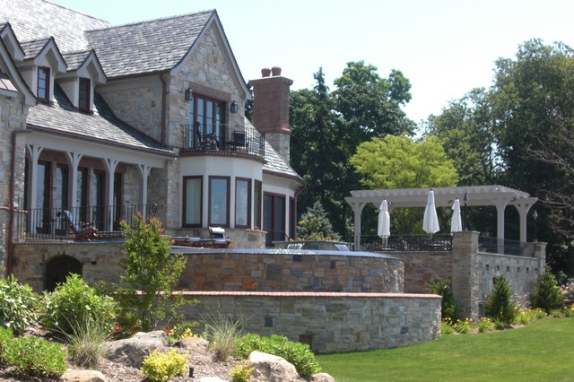 Brick & Stone Veneer - Traditional - House Exterior - New York - by ...